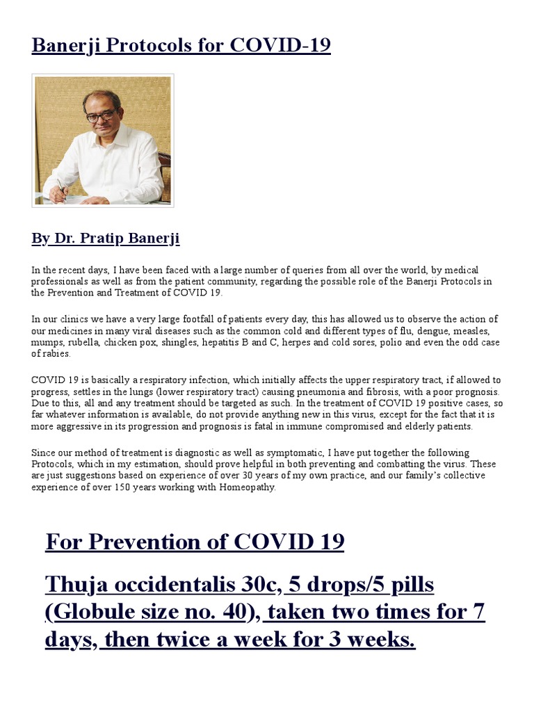 Covid19 Banerji Protocol | PDF | Virus | Rtt