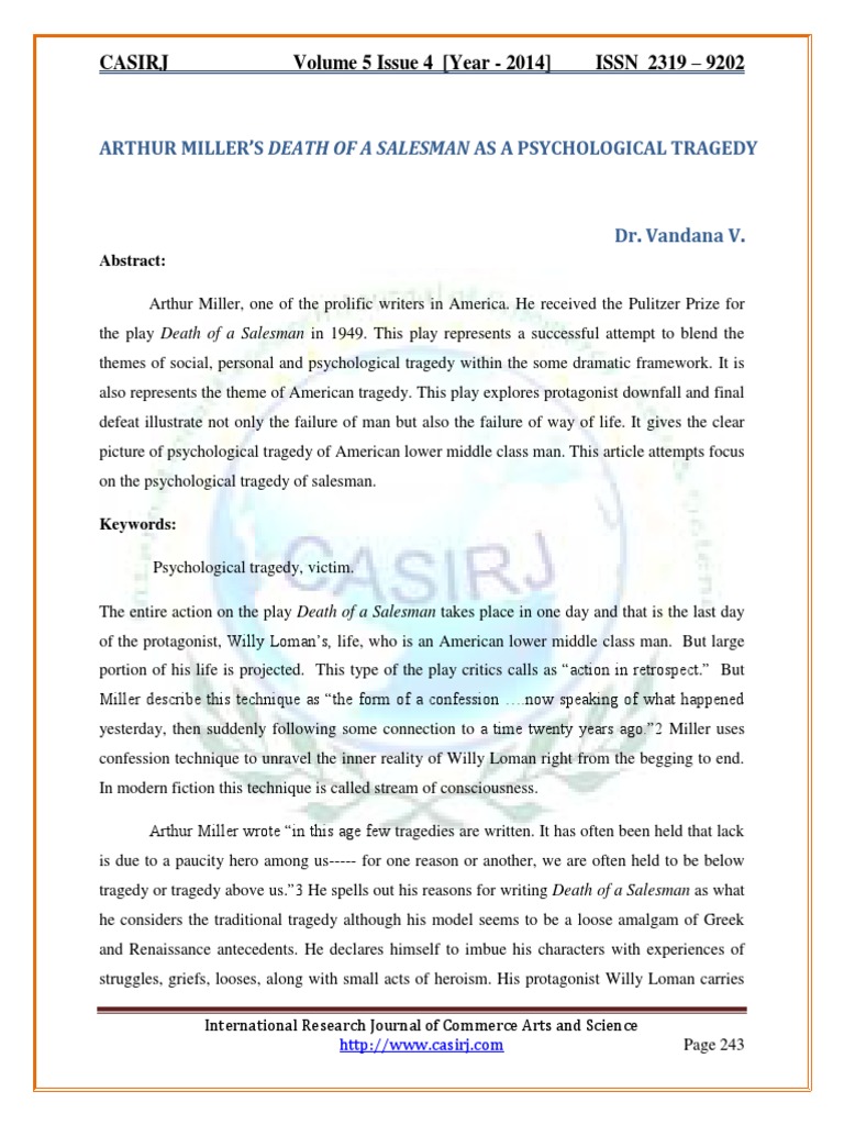 Arthur Miller S Death of A Salesman As A PDF | Download Free PDF ...