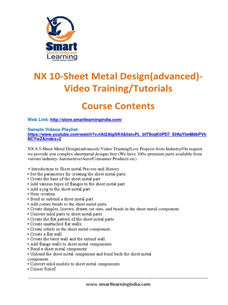 Advanced NX 10 Sheet Metal Training | PDF | Technology & Engineering