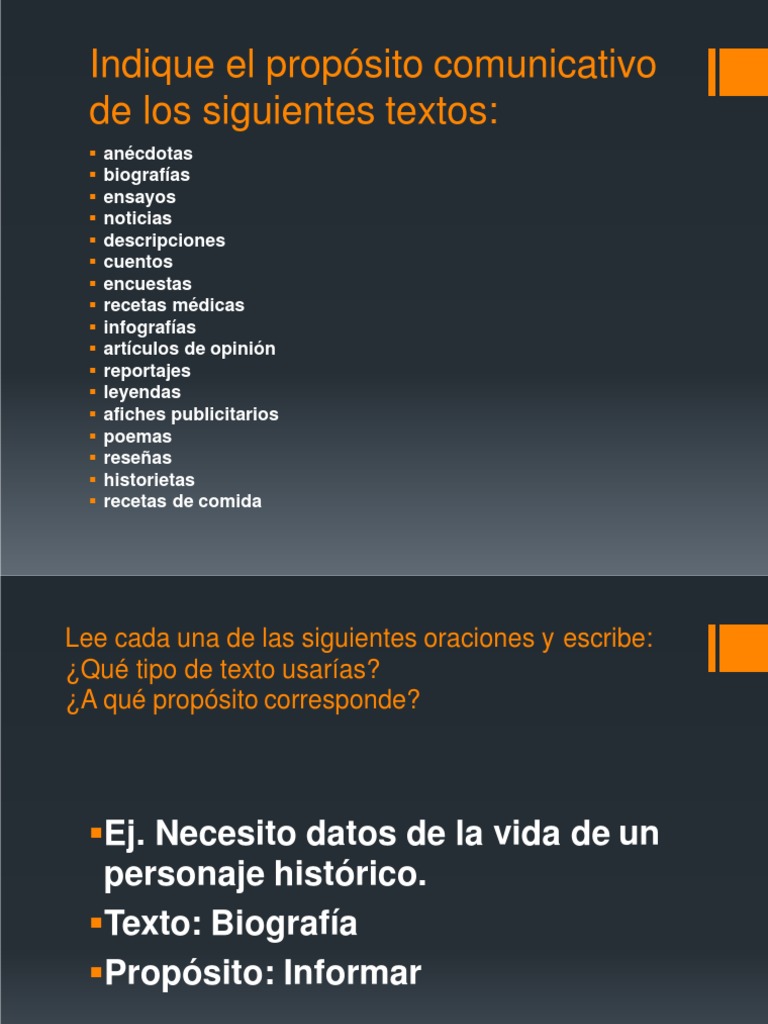 Propósitos de Textos Comunes | PDF