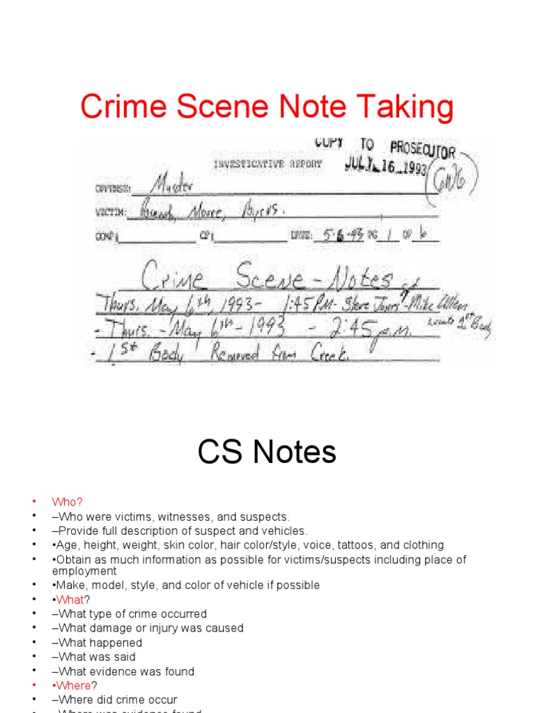 Crime Scene Note Taking | PDF