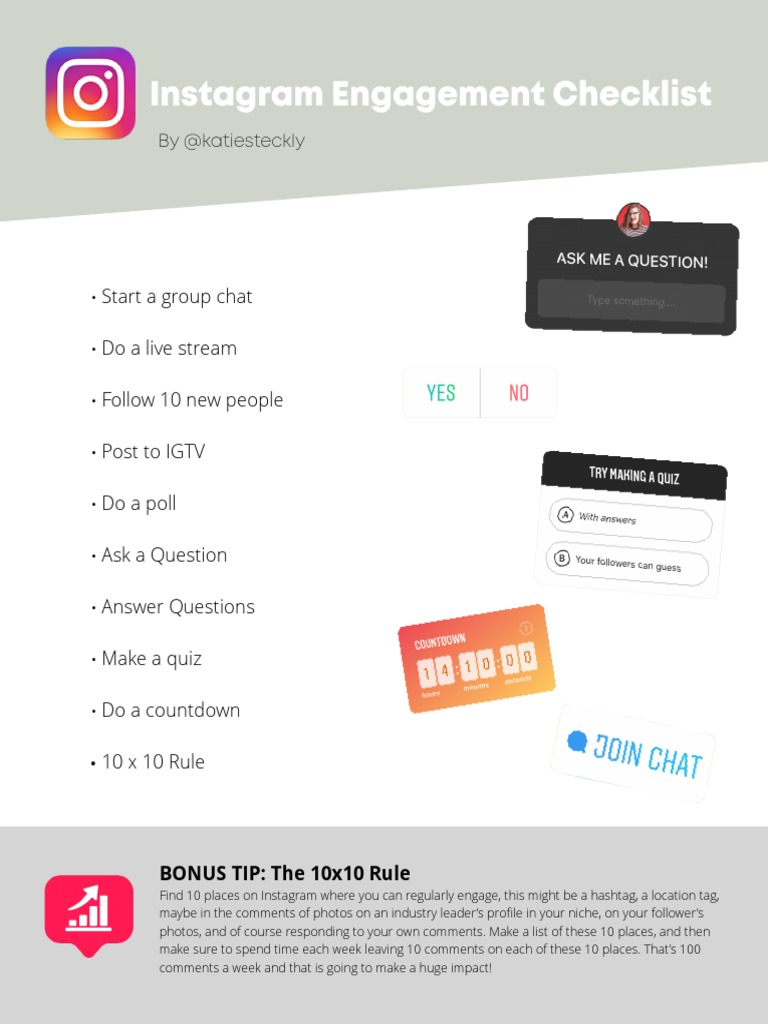 Instagram Engagement Checklist | PDF