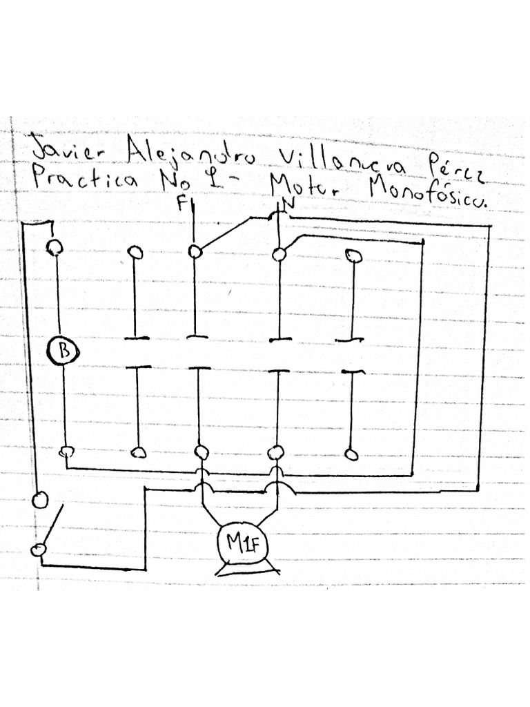 Diagrama de Control y Potencia de Un Motor Monofásico P1 | PDF