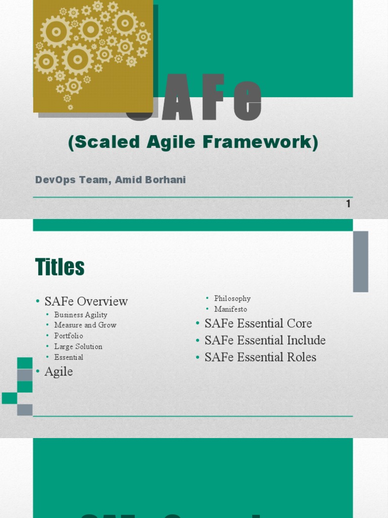 (Scaled Agile Framework) : Devops Team, Amid Borhani | PDF | Agile ...