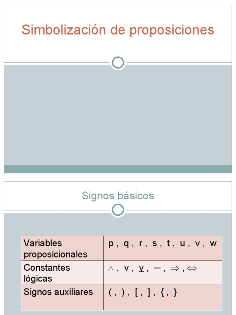 1 PPT Simbolizacin de Proposiciones | PDF | Si y solo si | Sintaxis ...