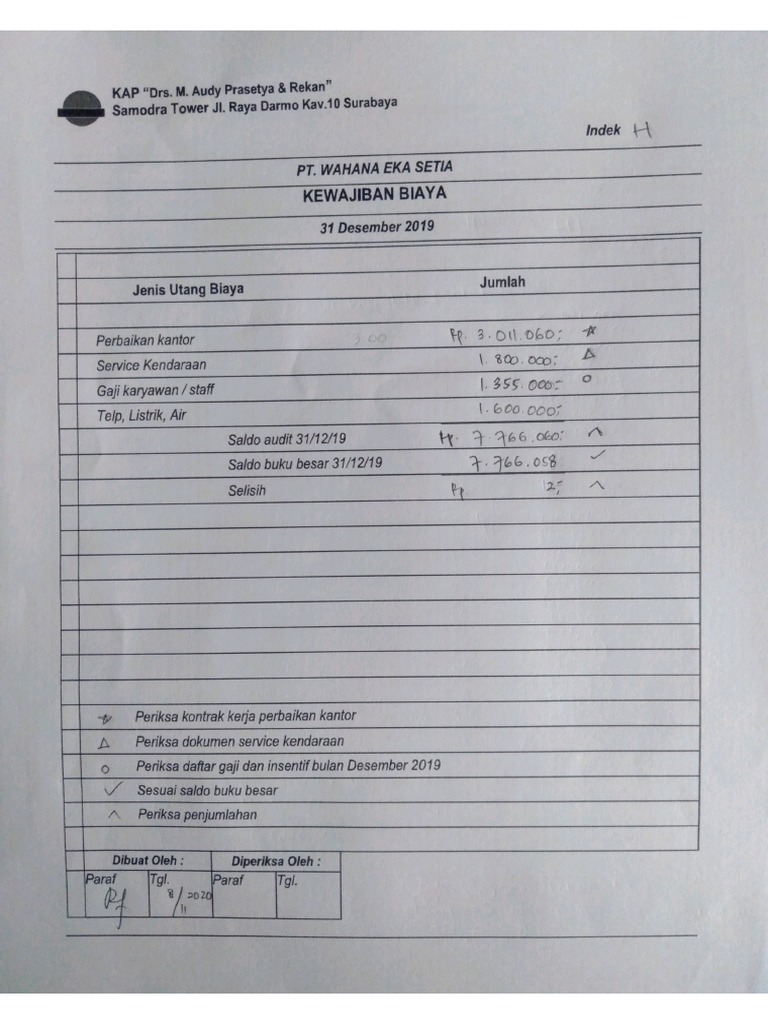 Contoh AUDIT UTANG BEBAN | PDF