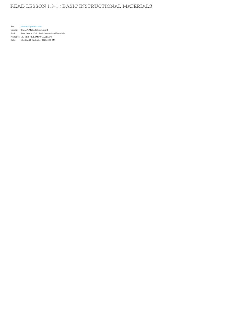 Understanding Basic Instructional Materials | PDF | Competence (Human ...