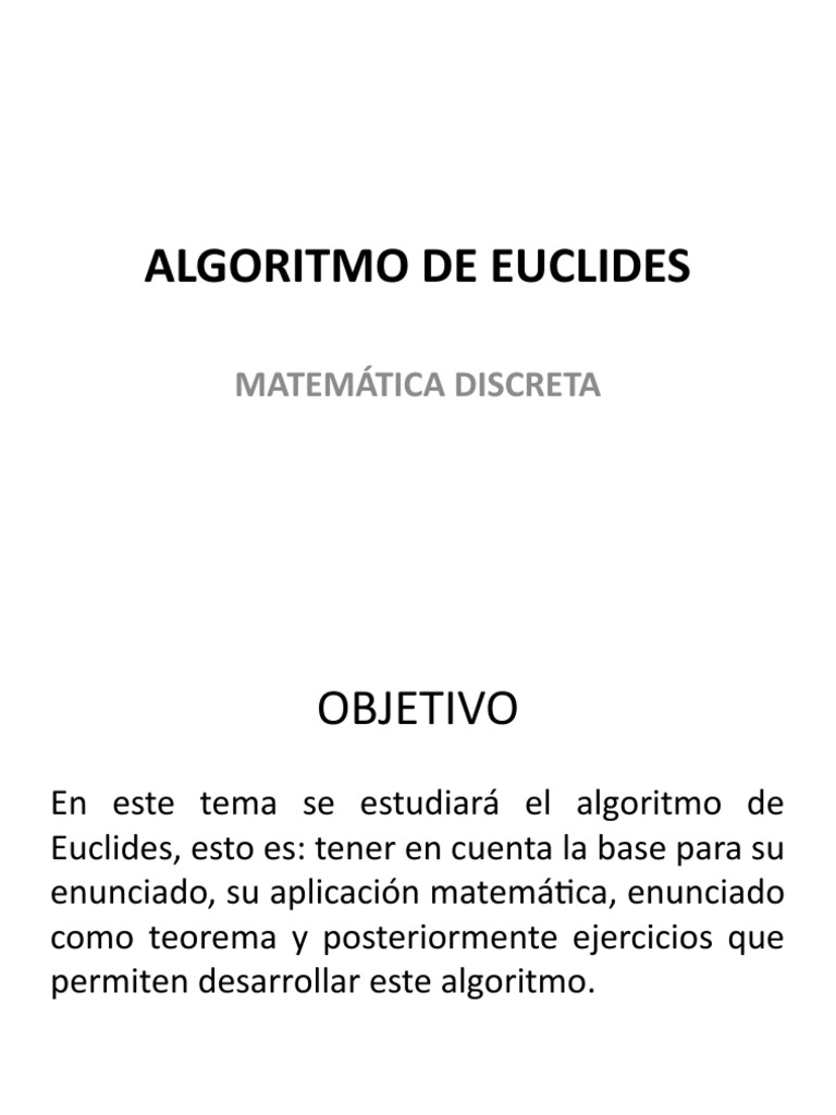 Algoritmo de Euclides: Una introducción al poderoso método para hallar ...