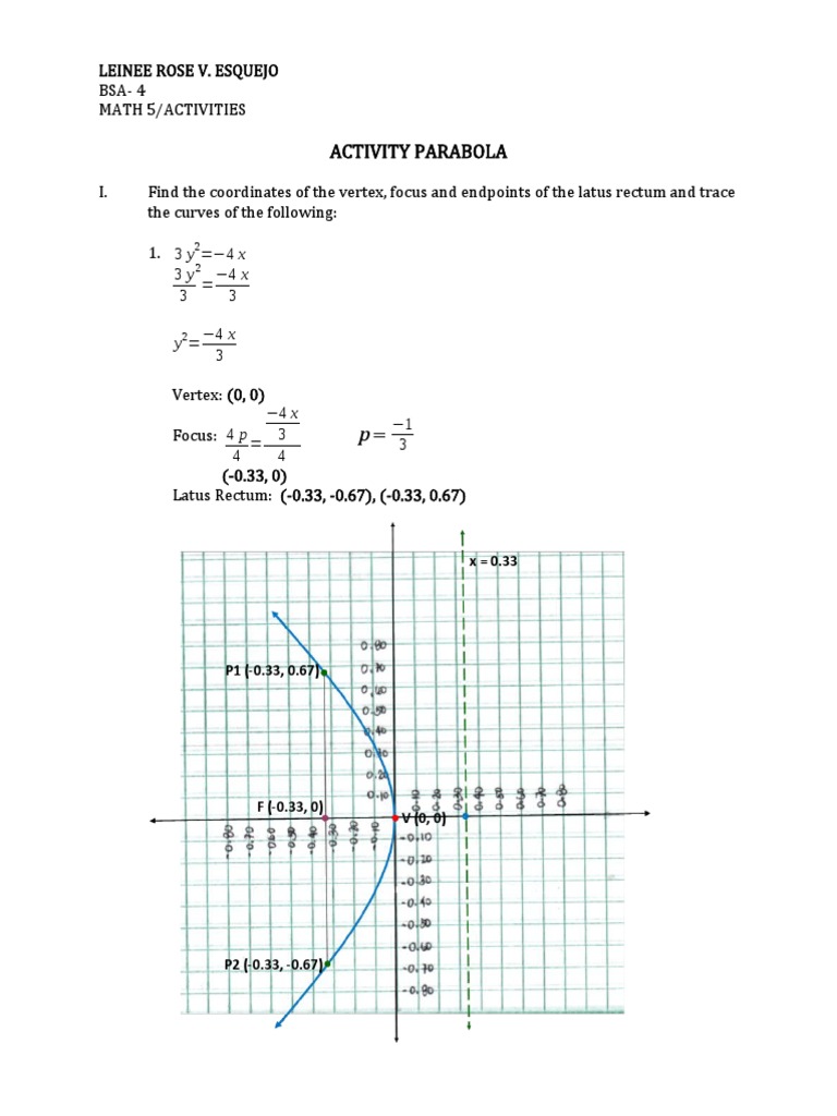 Activity Parabola | Download Free PDF | Geometric Objects | Theoretical ...