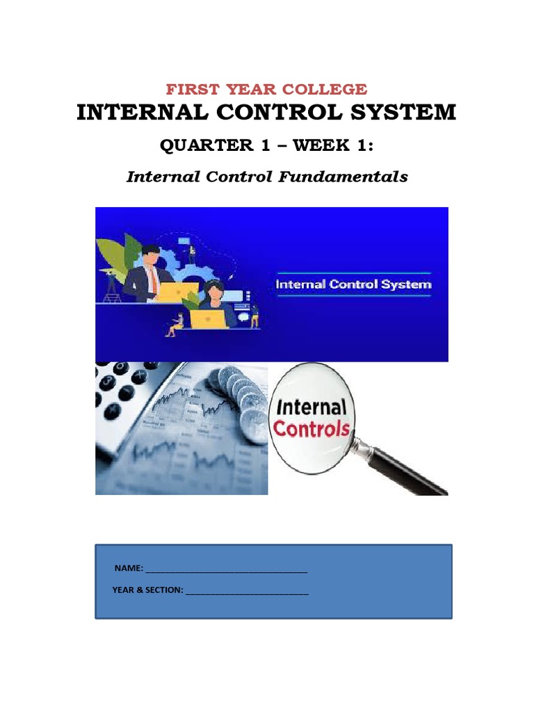 Internal Control System: Quarter 1 - Week 1 | PDF | Internal Control ...