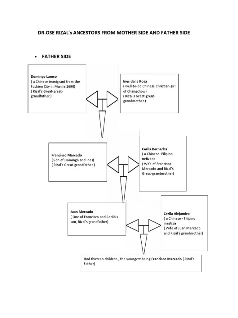 DR - Ose Rizal'S Ancestors From Mother Side and Father Side: Domingo ...