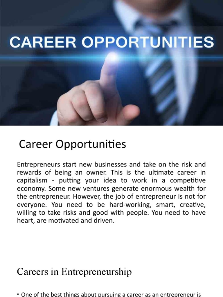 ENTREP Career Opportunities | PDF | Entrepreneurship | Behavior ...
