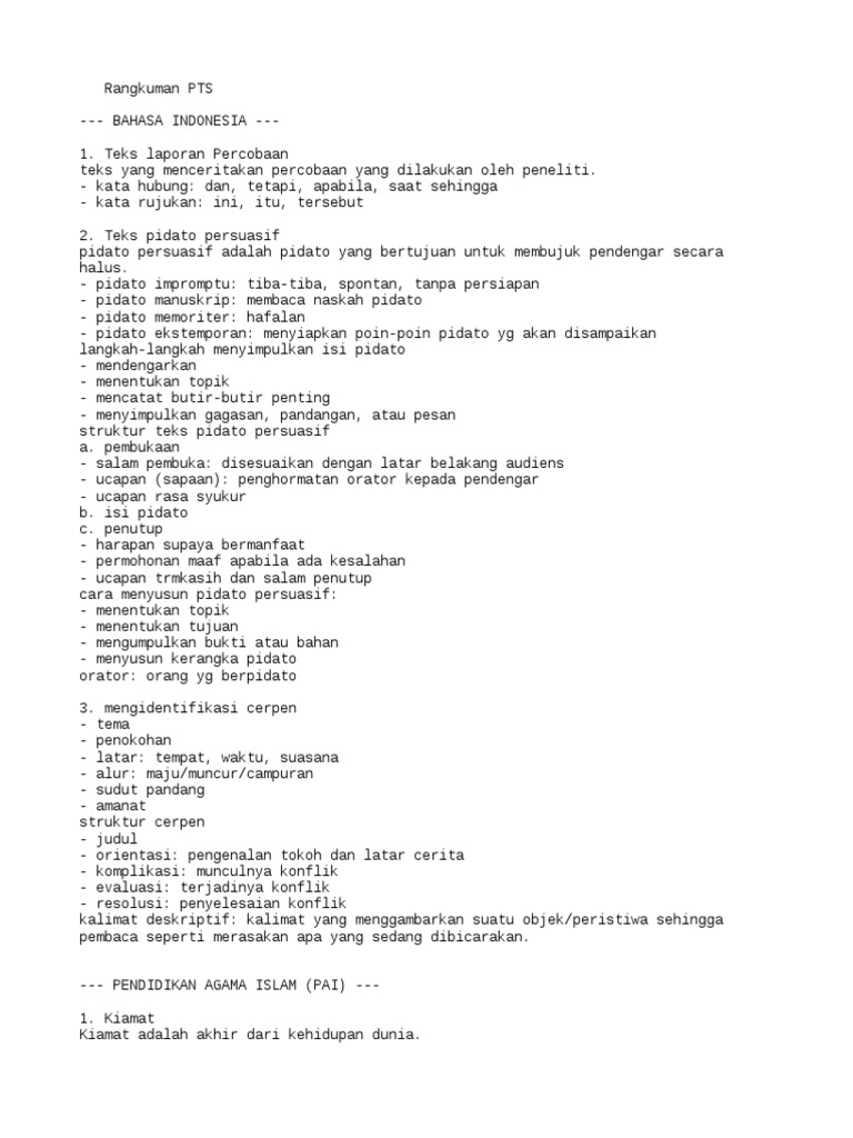 Rangkuman Bindo | PDF