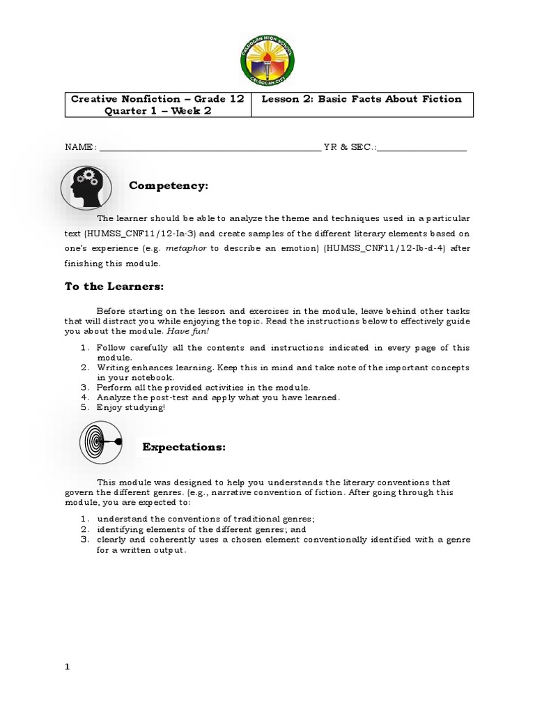 Creative Nonfiction G12 - Q1 Week 2 PDF | PDF | Plot (Narrative ...