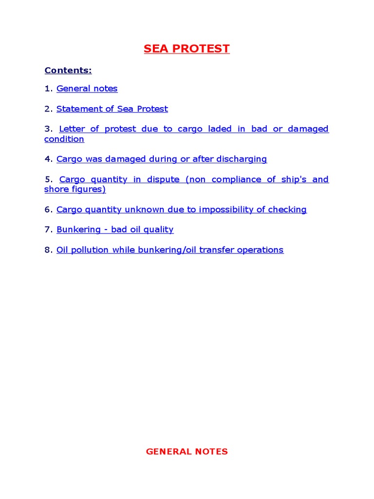 04 Sea Protest 2 | PDF | Fuel Oil | Bill Of Lading
