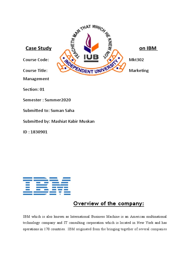 IBM Case Study for Marketing Students | PDF | Ibm | Swot Analysis