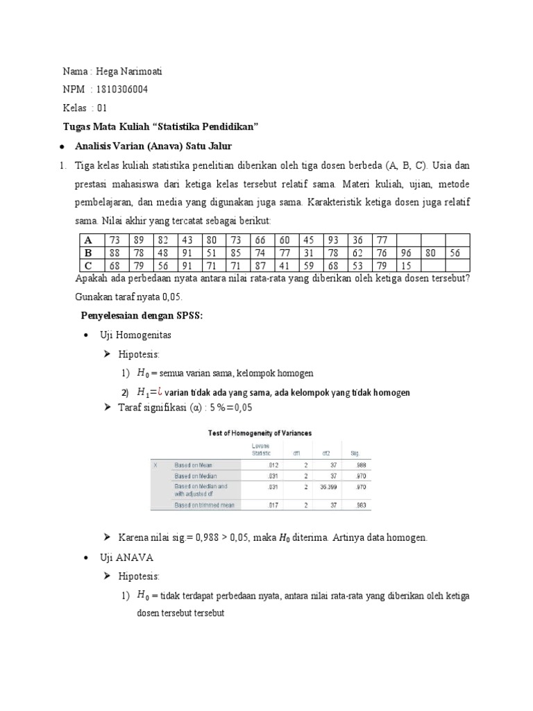 Statpen01 - Hega Narimoati (1810306004) | PDF