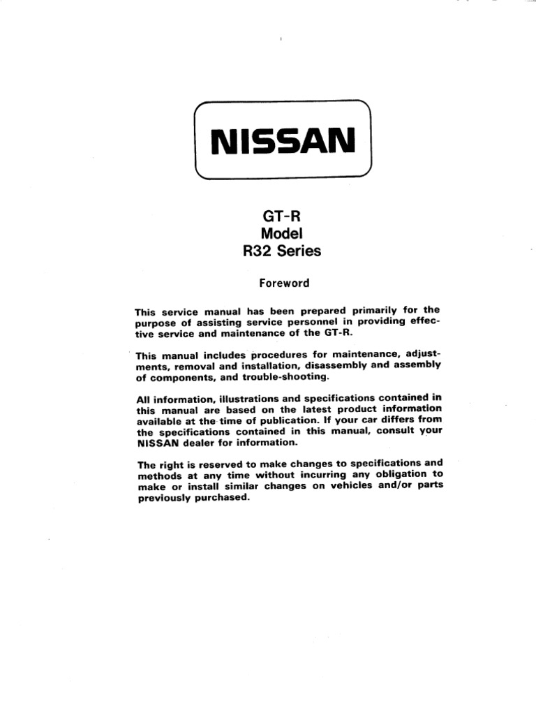 GTR 32 Service Manual | PDF