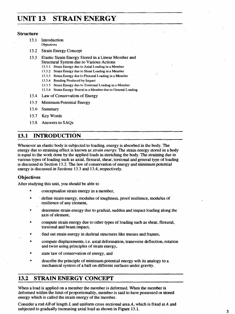 Strain Energy PDF | PDF | Deformation (Engineering) | Bending