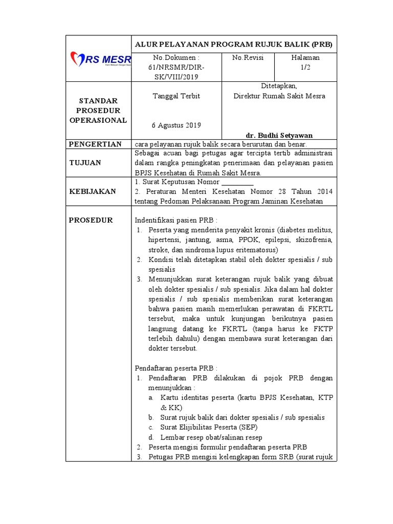 Sop PRB | PDF | Pengembangan Diri | Kesehatan Holistik