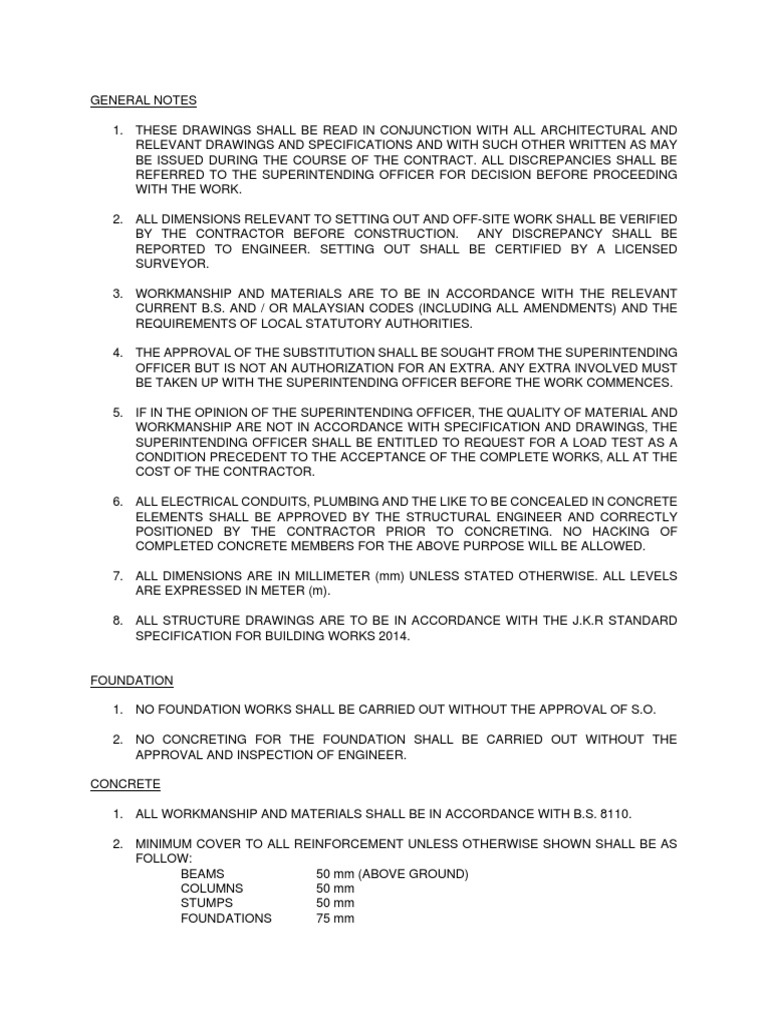 General Notes | PDF | Deep Foundation | Building Technology