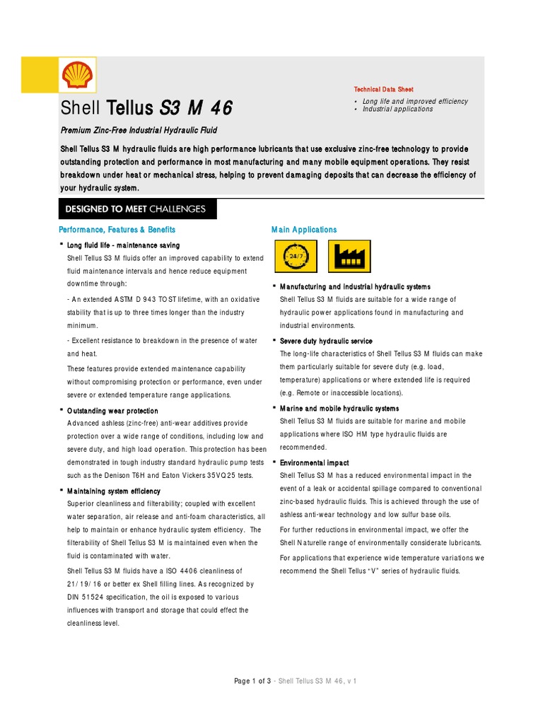 Shell Tellus S3 M 46: Performance, Features & Benefits Main ...