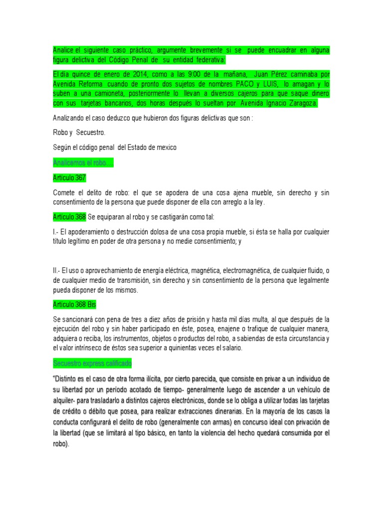 Tarea2 Caso Practico | PDF | Robo | Castigos