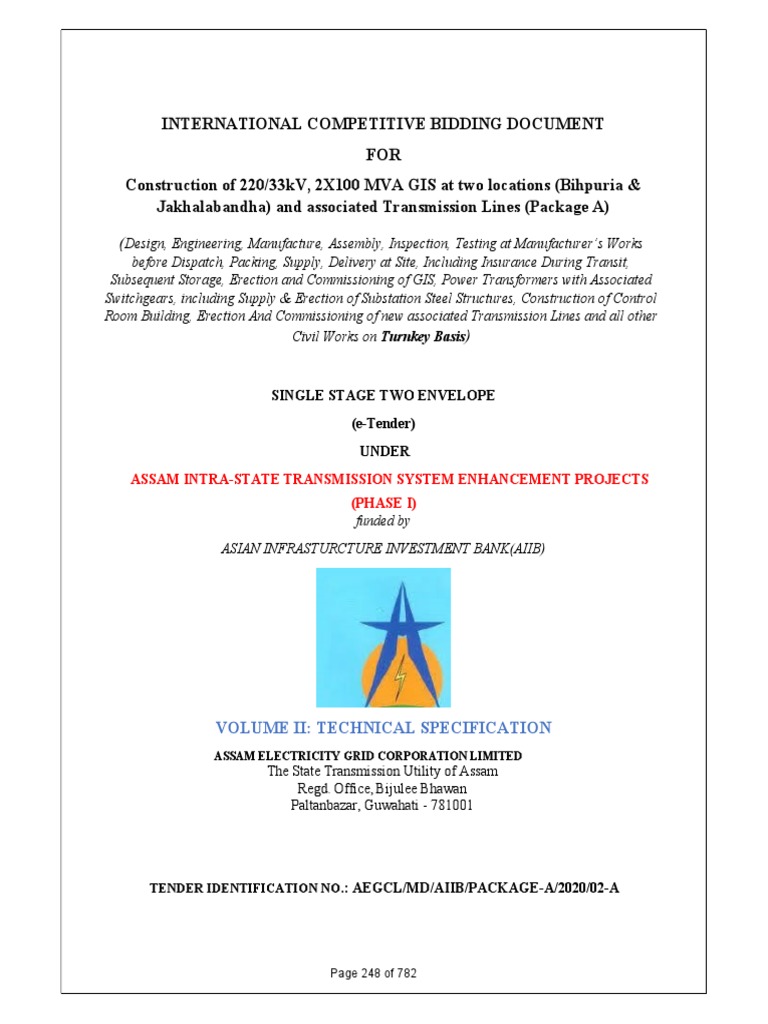 GIS Substation Construction Tender Document | PDF | Insulator (Electricity) | Electrical Wiring