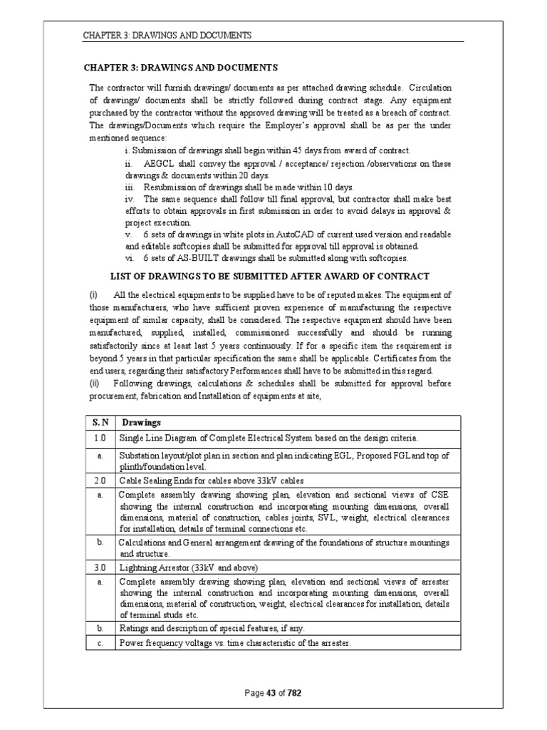 Chapter 3: Drawings and Documents | PDF | Electrical Substation ...