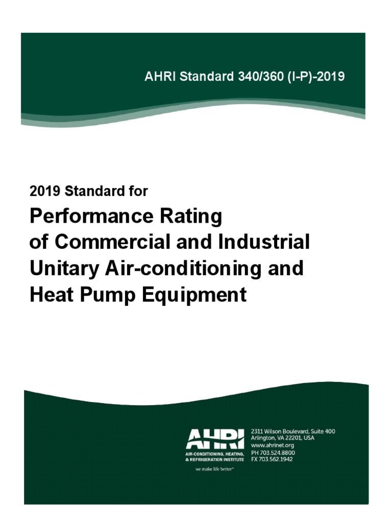 AHRI Standard 340-360 I-P 2019 PDF | PDF