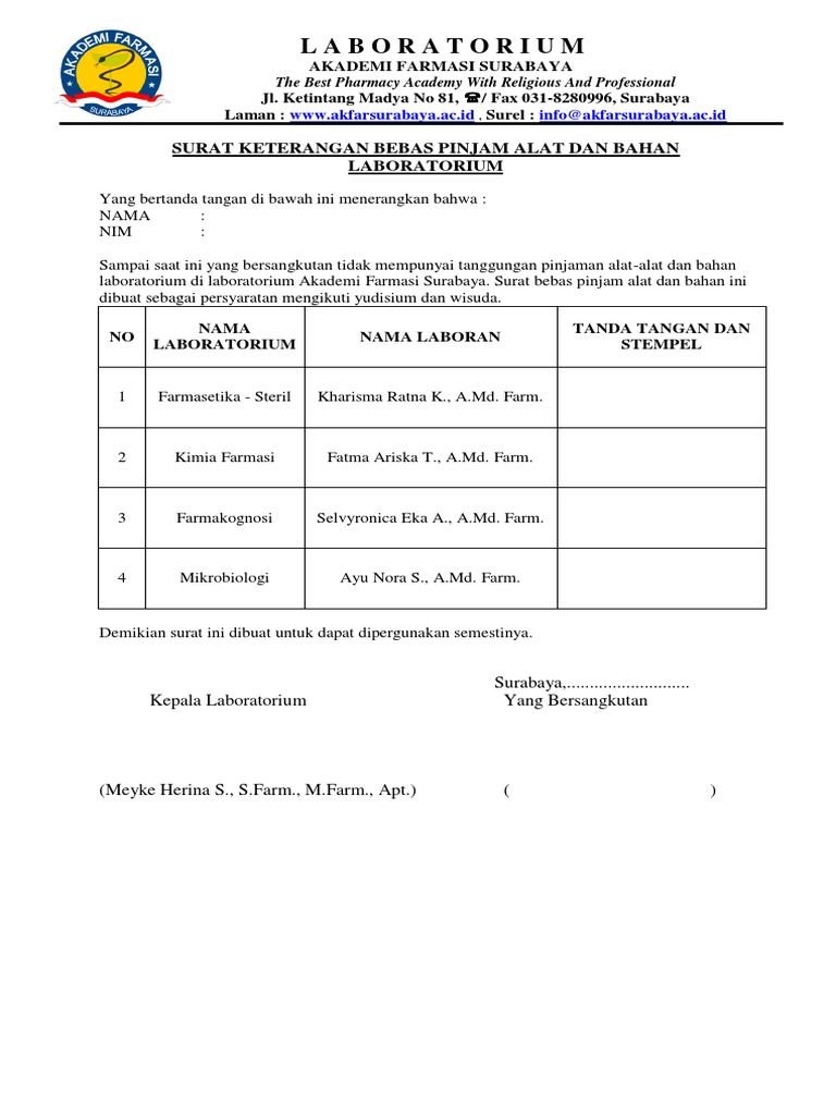 Form Bebas Lab | PDF