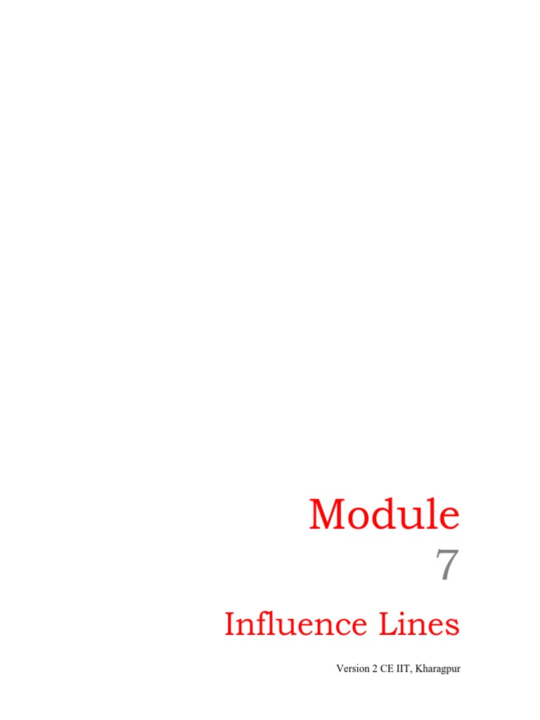 Influence Lines: Version 2 CE IIT, Kharagpur | PDF | Truss | Civil ...