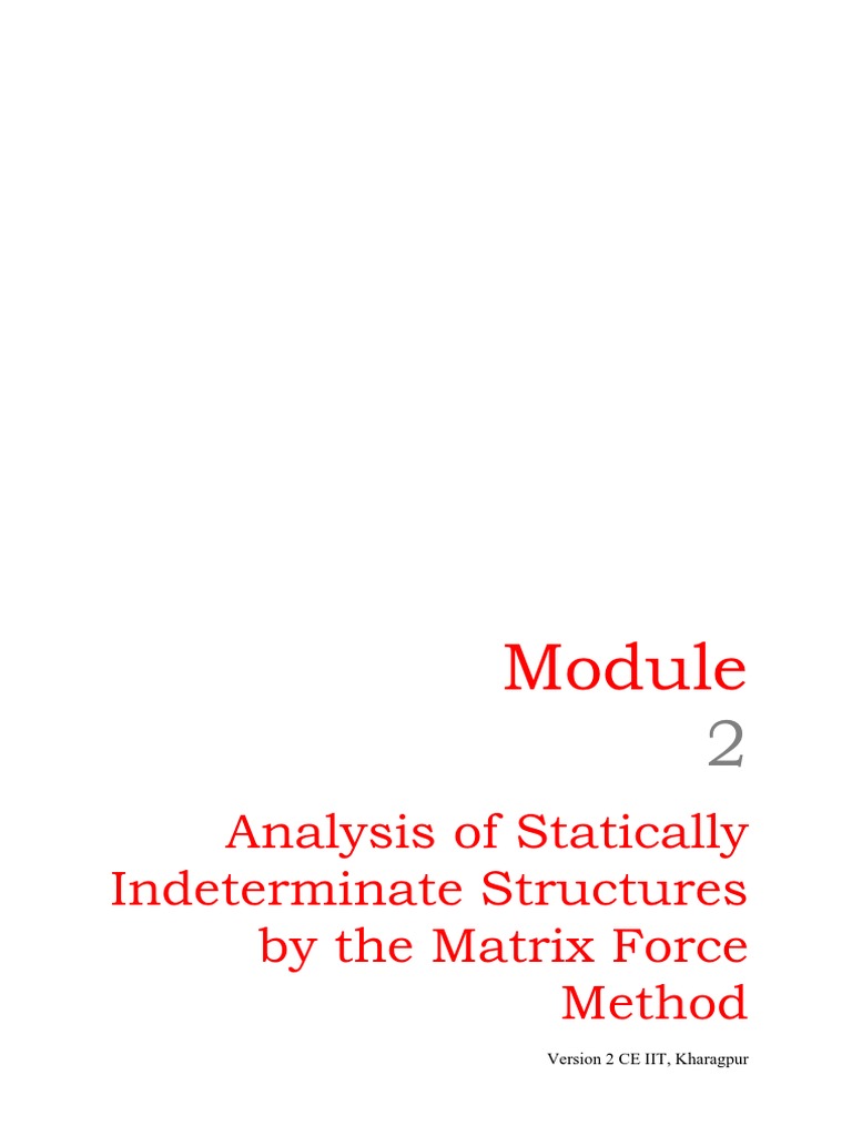 Statically Indeterminate Structures By The Matrix Force Method 5 Pdf Pdf Bending Stiffness