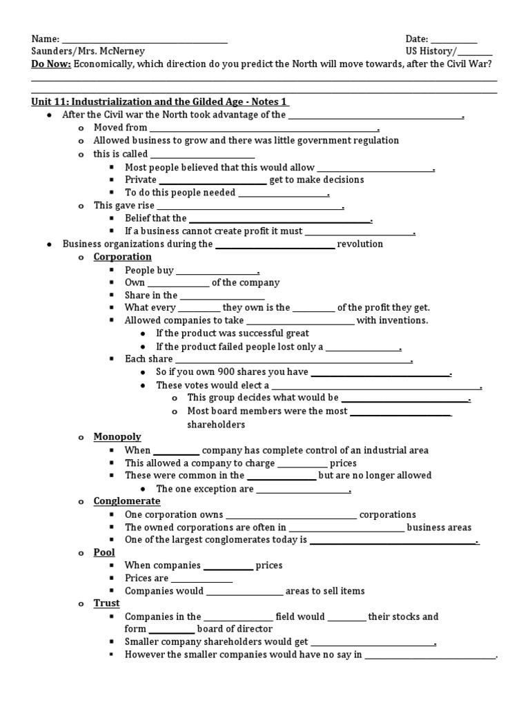 Industrialization and Gilded Age | PDF | American Federation Of Labor ...