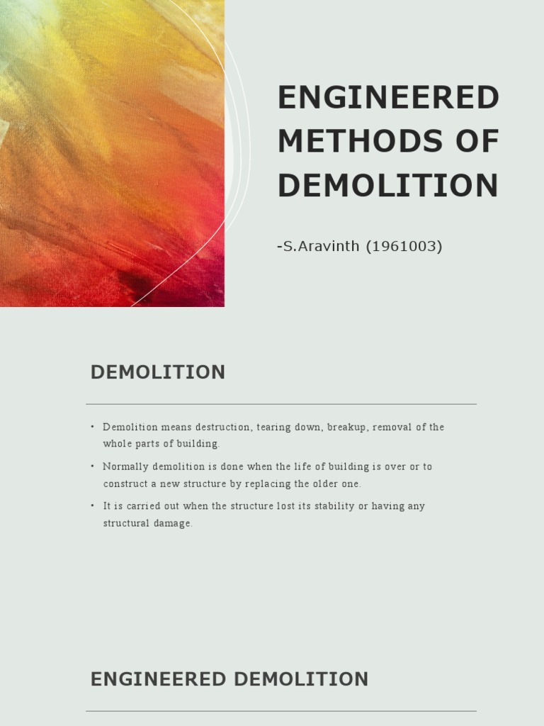 Demolition of Structures | PDF | Demolition | Economic Sectors