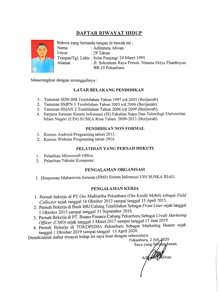 Contoh CV Simpel | PDF