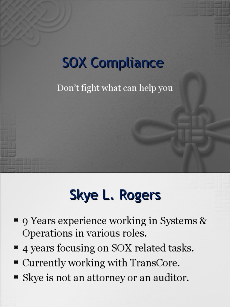 SOX Compliance Overview and Frameworks | PDF | Sarbanes–Oxley Act | Policy