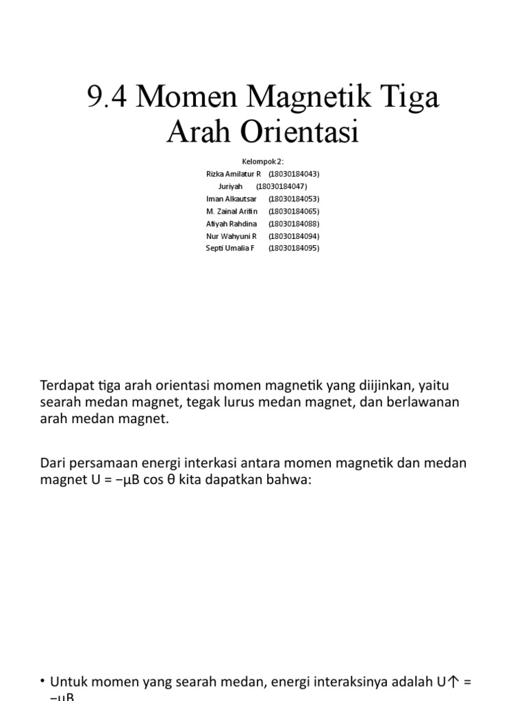 9.4 Momen Magnetik Tiga Arah Orientasi | PDF | Metode & Bahan Ajar ...