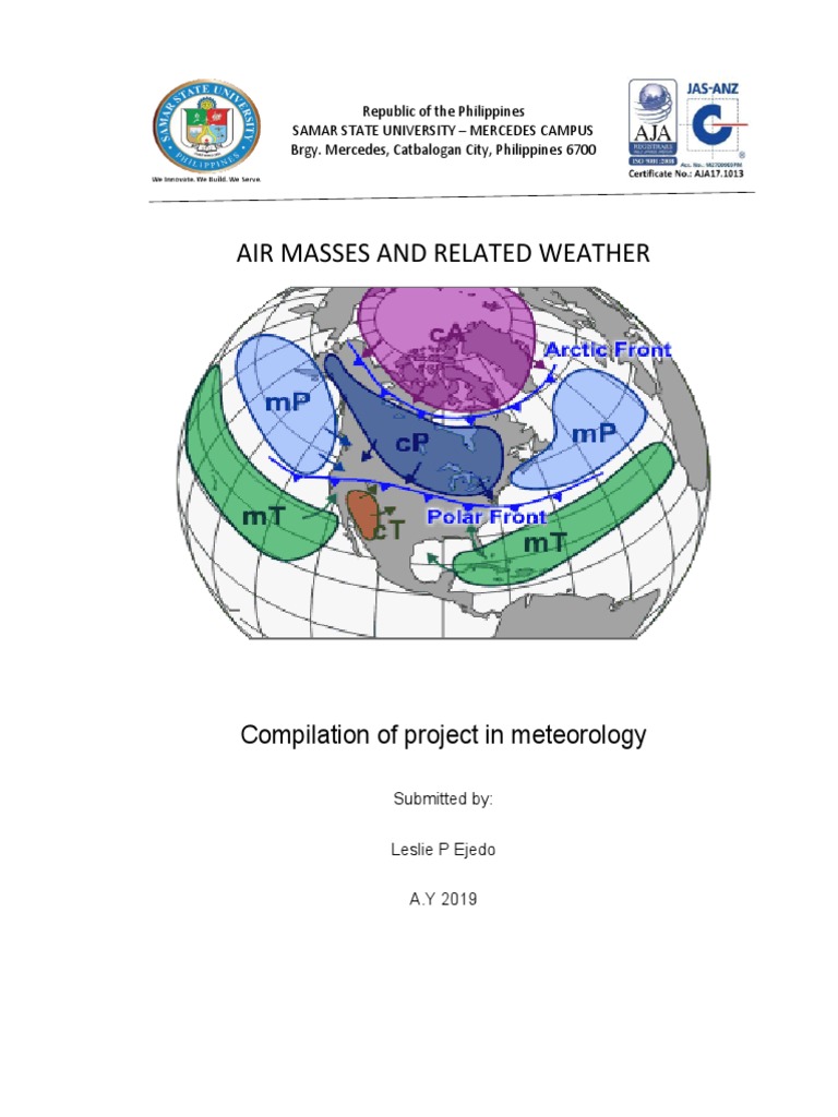 Air Masses and Related Weather: Compilation of Project in Meteorology ...