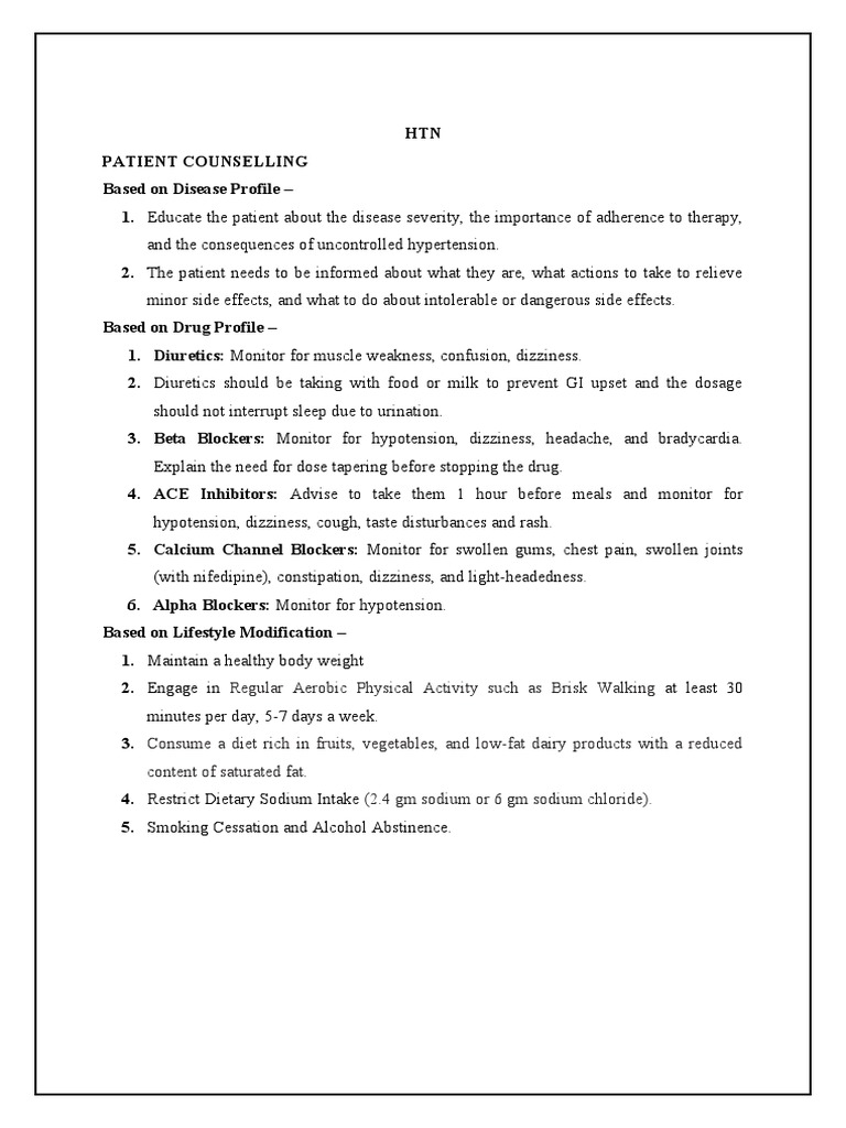 Asthma Patient Counselling Guide | PDF | Asthma | Hypertension