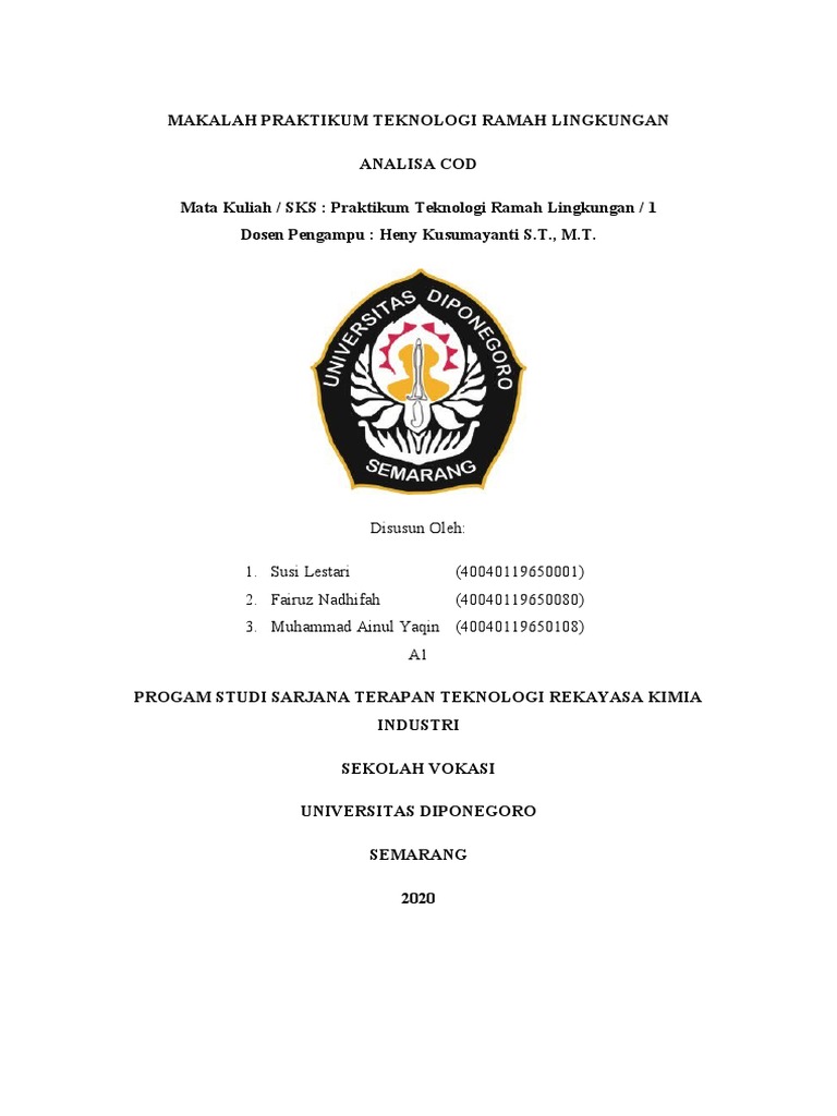 R1 - A1 - Makalah Analisa COD | PDF