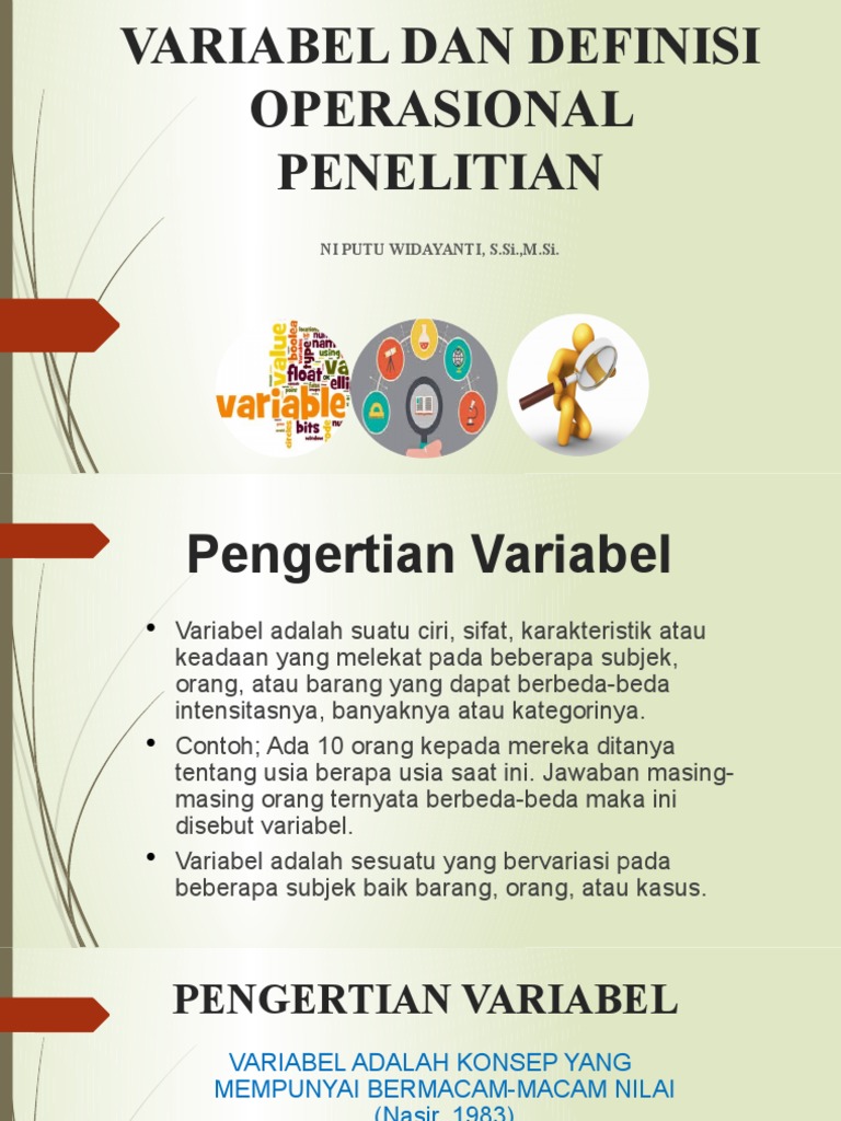 Variabel Dan Definisi Operasional Penelitian | PDF