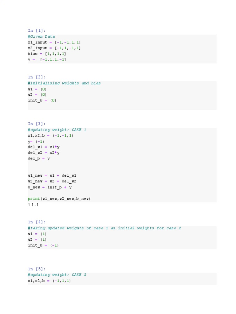 Hebb's Network For XOR Gate PDF | PDF