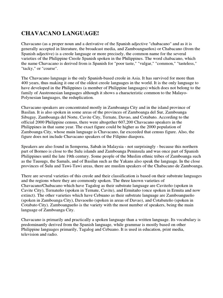Chavacano Language PDF | PDF | Semiotics | Human Communication