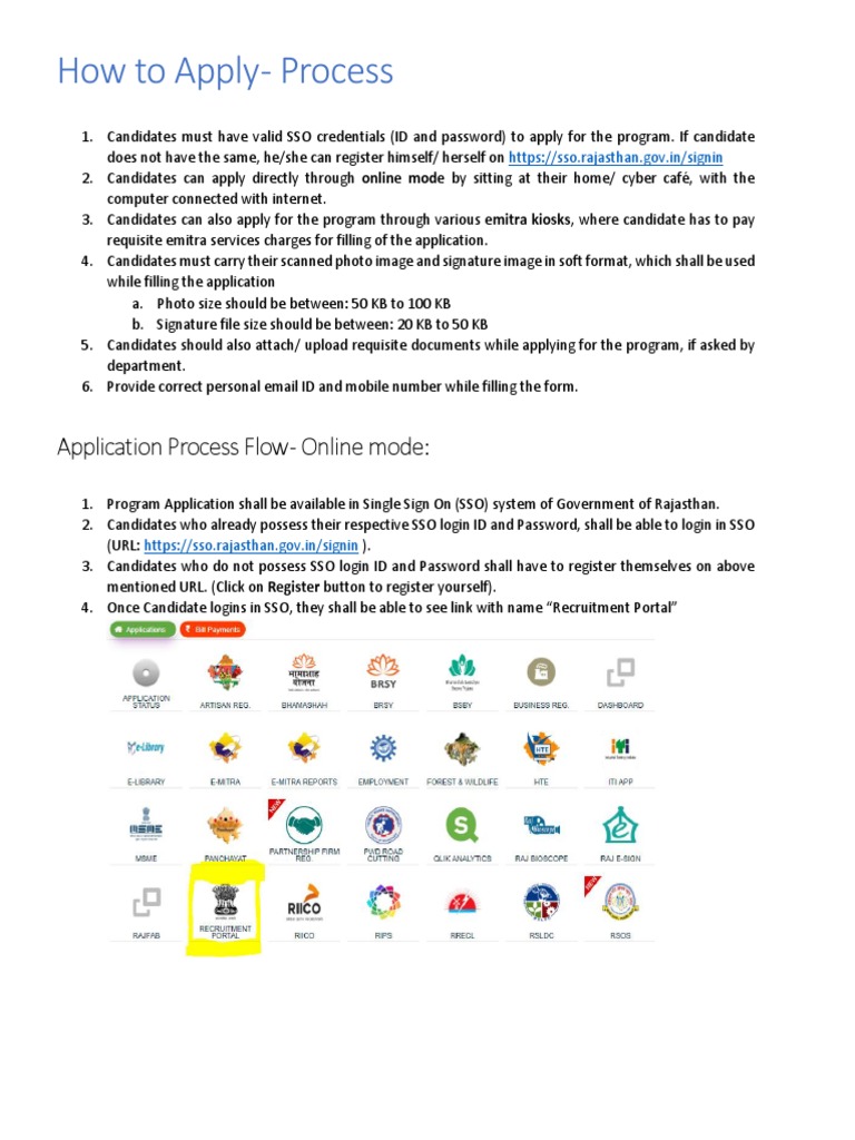 How To Apply - Process: Application Process Flow - Online Mode | PDF ...