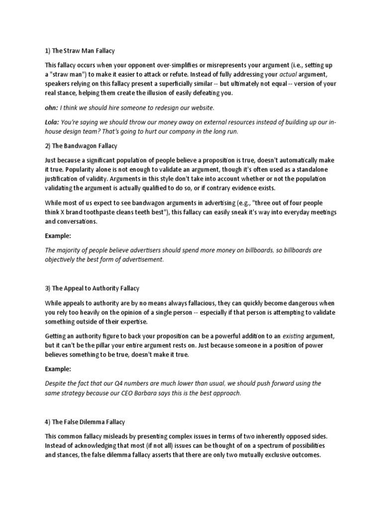 Logical Fallacies | PDF | Fallacy | Argument