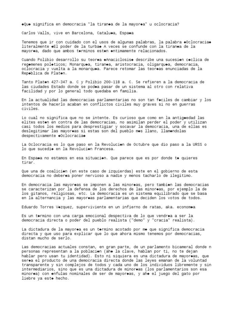 Oclocracia | PDF | Democracia | Ideologías políticas
