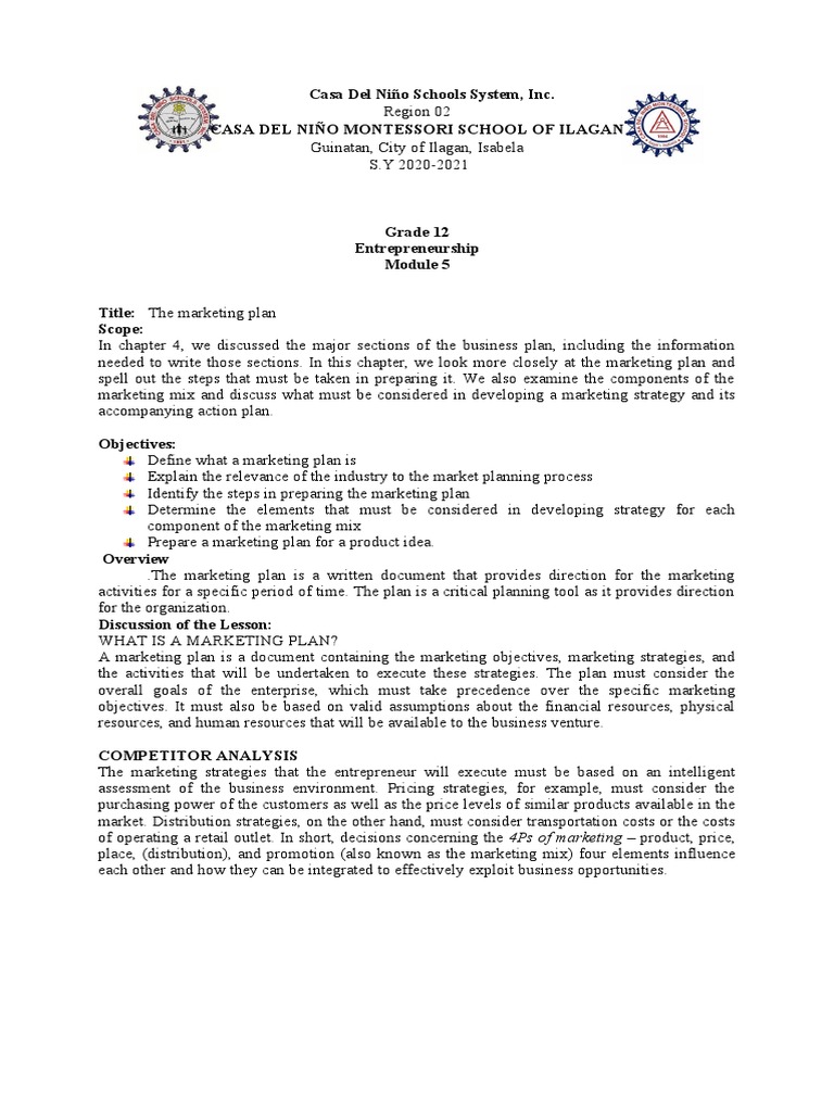 Entrep Module 5 | Download Free PDF | Market Segmentation | Marketing