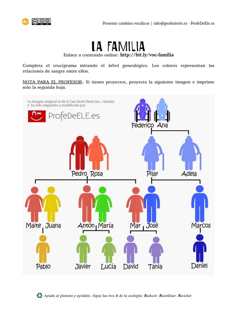 Crucigrama de la familia para niños | PDF | Ciencia y matemáticas