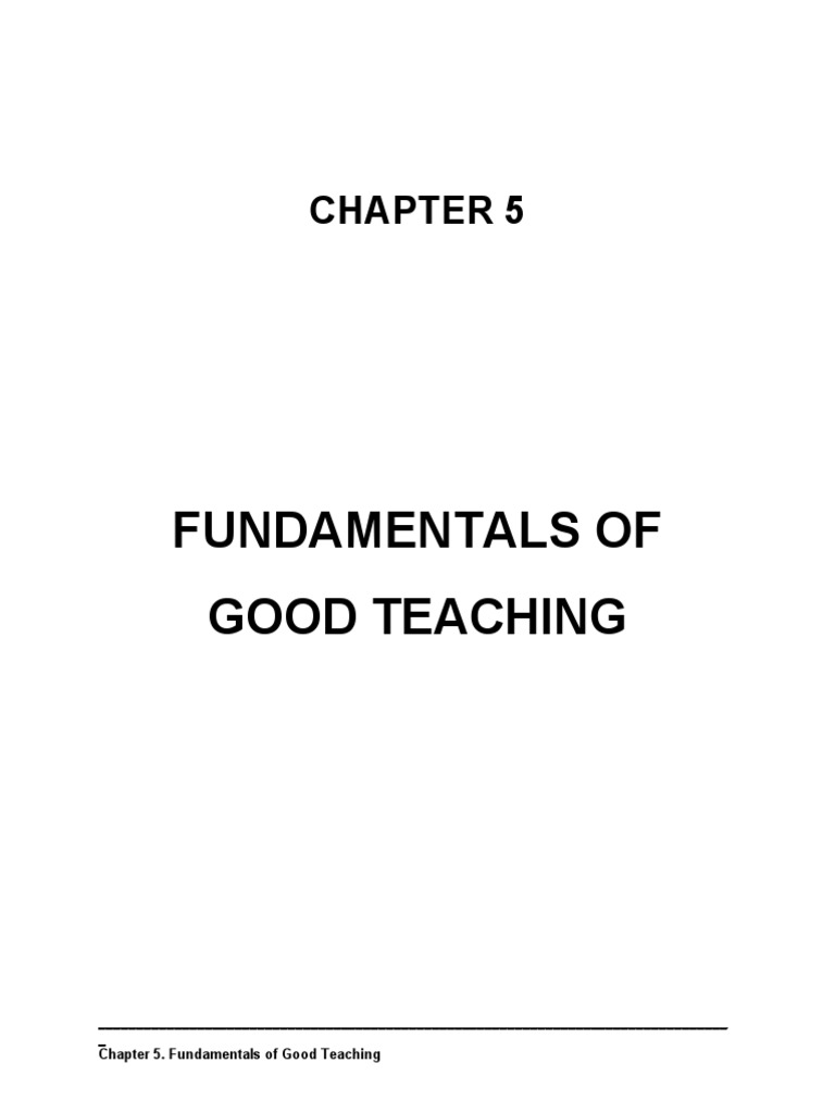 Fundamentals of Good Teaching | PDF | Teachers | Expert